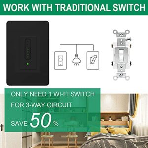 3 Way Smart Dimmer Switch by Martin Jerry | Black Touch Trailing Edge 4 Way Smart Dimmer Switch, SmartLife App, Compatible with Alexa as WiFi Light Switch Dimmer, Works with Google Home