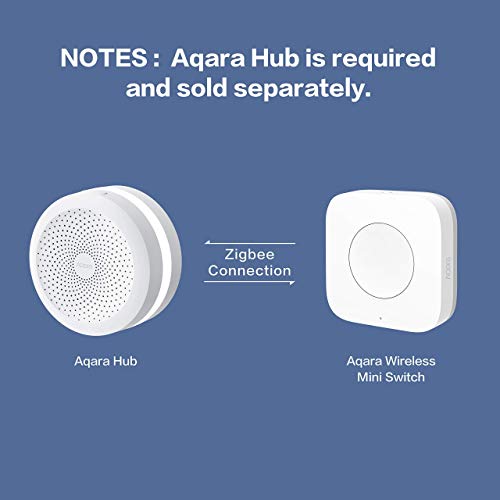 Aqara Smart Light Switch (No Neutral, Double Rocker) Plus Aqara Wireless Mini Switch, Requires AQARA HUB, Zigbee Connection, Remote Control and Set Timer for Home Automation