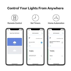 Aqara Smart Light Switch (No Neutral, Double Rocker) Plus Aqara Wireless Mini Switch, Requires AQARA HUB, Zigbee Connection, Remote Control and Set Timer for Home Automation