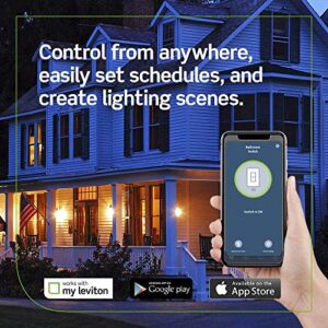 Leviton D26HD-1BW-2 Pack D26HD-1BW Decora Smart Wi-Fi, No Hub Required (2nd Gen) 600W Dimmer Switch 2-Pack, White