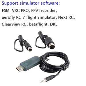 RCmall Flysky USB Flight Simulator Adapter Cable 2.4G SM100 for FS-i6 FS-i10 FS-i6 FS-i4 FS-T6 FS-CT68 FS-T4B FS-GT3 Remote Controller