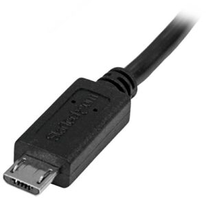 StarTech.com 0.5m 20in Micro-USB Extension Cable - M/F - Micro USB Male to Micro USB Female Cable (USBUBEXT50CM), Black