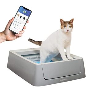 petsafe scoopfree smart self-cleaning cat litter box – wifi & app enabled – hands-free cleanup with disposable crystal trays – less tracking, superior odor control – includes crystal litter tray