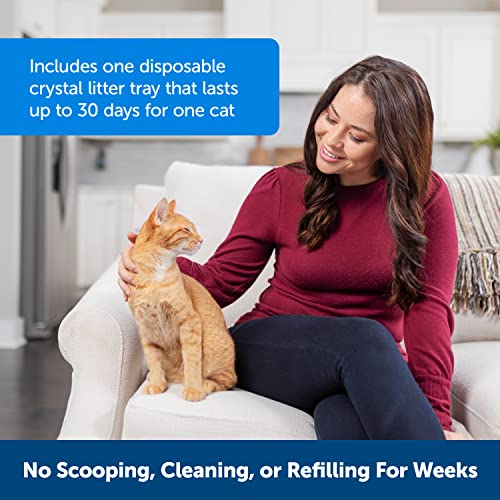 PetSafe ScoopFree Smart Self-Cleaning Cat Litter Box - WiFi & App Enabled - Hands-Free Cleanup With Disposable Crystal Trays - Less Tracking, Superior Odor Control - Includes Crystal Litter Tray