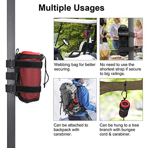 Ayaport Speaker Mount Holder Golf Cart Speaker Strap Fits Most Portable Sound Bar Round Cylindrical Speakers Radio, Golf Cart Accessories Applicable to Railing, Frame, Bike Handlebar (Large)