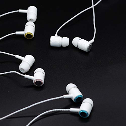 OCUhome Earbuds, Earbud Headphones with Microphone, H002 Dynamic HiFi Stereo in-Ear Sport Earphone Heavy Bass Earbuds Compatible with Various Mobile Phones Golden