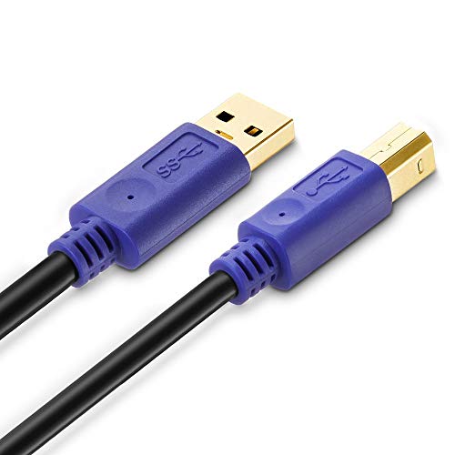 Printer Cable 20Ft, TanGuYu 20Feet Hi-Speed USB 2.0 Type A Male to Type B Male Printer Scanner Cable for HP, Canon, Lexmark, Epson, Dell, Xerox, Samsung etc