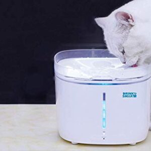 Felix & Fido Drinksmart Pet Water Fountain- Smart App Controlled Water Dispenser for Dogs and Cats- Remote Control- Water Level Monitor and Alert- 70 Oz. 2 L Capacity- Super Quiet- Sleek Design