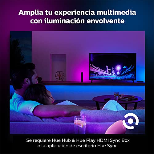 Philips Hue Lightstrip Starter Kit (6ft Light Strip, Base Plug, Hue Hub), Compatible with Alexa, Google Assistant, White