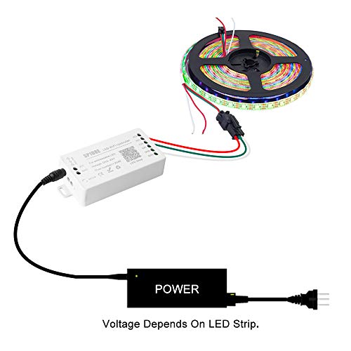 BTF-LIGHTING WS2812B WiFi SP108E Controller Support WS2811 WS2815 WS2801 SK6812 WS2813 SK9822 APA102C etc Almost All LED Strip Module Light iOS/Android App Control AP Mode/STA Mode