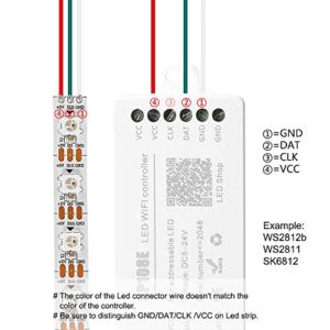 BTF-LIGHTING WS2812B WiFi SP108E Controller Support WS2811 WS2815 WS2801 SK6812 WS2813 SK9822 APA102C etc Almost All LED Strip Module Light iOS/Android App Control AP Mode/STA Mode