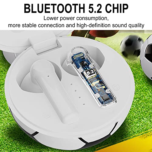 Football Creative Headset, Wireless Bluetooth Headset, High Definition Resolution 10mm Unit, Two Ear Call Stereo, Waterproof, for Sports