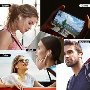 TITACUTE Wireless Earbud Bluetooth Headphone Clear in-Ear Earphone for iPhone 14 13 Pro Max 12 11 XR 8 Galaxy Z Flip Fold 4 3 Samsung S23 S22 S21 S20 A53 A14 Pixel 6 7 6a Noise Canceling USB C Headset