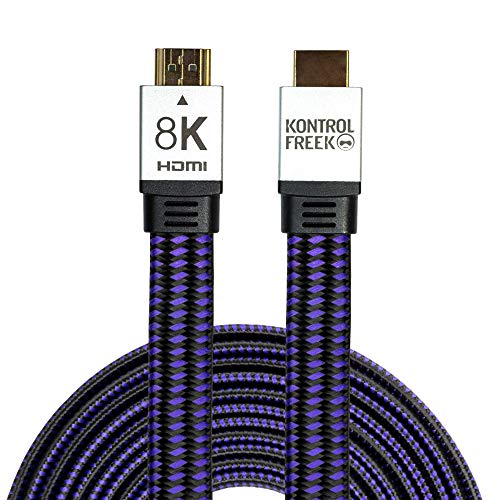 KontrolFreek 12FT (3.6m) HDMI 8K Ultra Gaming Cable Supports Ethernet, 3D, Audio Return Channel (ARC), High Dynamic Range Video and 8K Ultra HD @ 60 FPS- Black and Purple