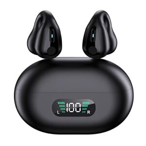 szycd open ear wireless tws earbuds,clip-on earphones bluetooth headphone sweatproof waterproof for sports cycling driving,running and work (black)