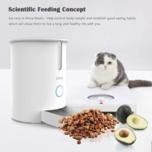 Automatic Pet Feeder for Cats and Puppies, Smart Food Dispenser Up to 6 Meals a Day Scientific Feeding Keep Pets Weight Health Controlled by IPhone Android or Other Smart Devices Anywhere