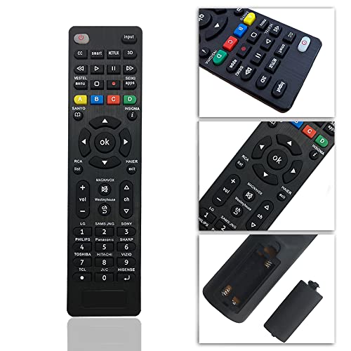 Universal TV Remote Control for Samsung, Sharp, LG, Sony, Panasonic, Toshiba, HAIER, Philips, TCL, Hitachi, Hisense Smart TV with Netflix