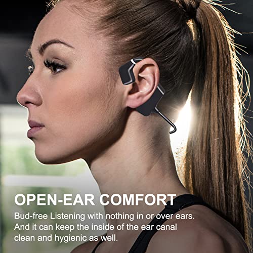 Open Ear Air Conduction Bluetooth Headphones, AOCOAKW Ear Hook Wireless Sports Earphones with Mic Lightweight 8 Hrs Playtime for Workouts, Running, Cycling, Gyming