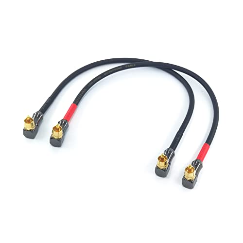 WJSTN-061 90 Degree Right Angle RCA Cable Male to Male Subwoofer Cable Digital Coaxial Audio Cable for Home Theater, Sound Bar, TV,and More， 2Pack (1FT)