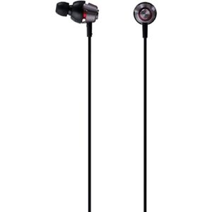 panasonic drops360°luxe premium in-ear stereo headphones rp-hjx20-k (black and silver) powerful bass, with travel case