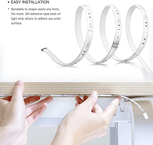 YEELIGHT Smart Led Strip Lights, 6.5 FT Wi-Fi Led Strip Lights Music Sync, App & Voice Control,Work with Alexa,Google Assistant,RGB LED Lights for TV Backlight,Bedroom Decor,Cabinet Lighting