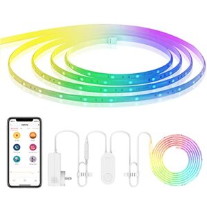 yeelight smart led strip lights, 6.5 ft wi-fi led strip lights music sync, app & voice control,work with alexa,google assistant,rgb led lights for tv backlight,bedroom decor,cabinet lighting