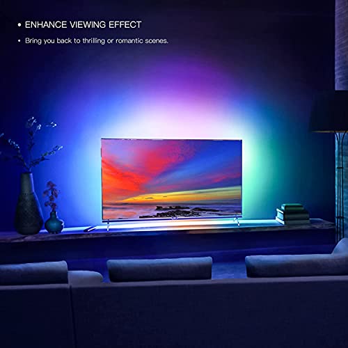 YEELIGHT Smart Led Strip Lights, 6.5 FT Wi-Fi Led Strip Lights Music Sync, App & Voice Control,Work with Alexa,Google Assistant,RGB LED Lights for TV Backlight,Bedroom Decor,Cabinet Lighting