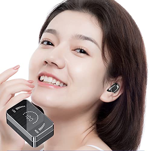 BANAAO Bluetooth Wireless Digital Display Earbuds - in-Ear Low Latency Binaural Stereo Touch-Control Smart Noise Reduction Earphones with Mirrored Charging Case for Outdoor Sports Working