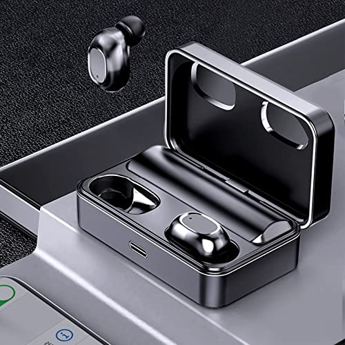 BANAAO Bluetooth Wireless Digital Display Earbuds - in-Ear Low Latency Binaural Stereo Touch-Control Smart Noise Reduction Earphones with Mirrored Charging Case for Outdoor Sports Working