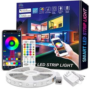 Nexlux Led Lights for Bedroom,50ft Led Strip Lights,Hassle-Free App Quickly Install Long Enough for Home Kithchen Party Christmas Lights