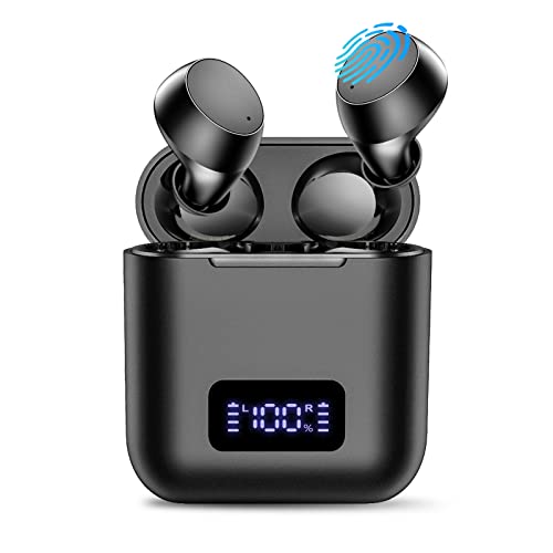 bonabest S9 Pro Wireless Earbuds, Wireless Bluetooth Earbuds with LED Display Charging Case, IPX7 Waterproof Deep Bass Stereo Ear Buds Wireless Bluetooth Earbuds Built in Mic for iOS & Android, Black