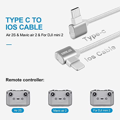 STARTRC 11.8 inch Mavic Mini 3 Pro Cable, USB C OTG Nylon Cable for DJI Air 2S/Mini 2/Mini 3 Pro/Mavic Air 2 Drone Accessories,Tablet Smartphone Braided RC Data Cord Cable