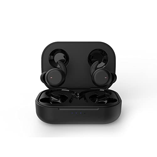 YaYiYa Running Headphones Wireless Earbuds with Earhooks ​Over Ear Sport Headphones Sweatproof Earphones Workout Jogging Gym Black E