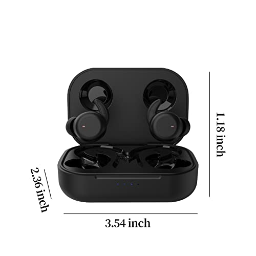 YaYiYa Running Headphones Wireless Earbuds with Earhooks ​Over Ear Sport Headphones Sweatproof Earphones Workout Jogging Gym Black E