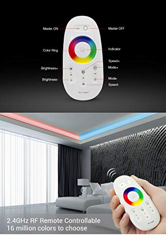 LGIDTECH FUT027 Miboxer RGBW LED Remote+Controller Receiver Box 12-24V,Compatible with 5050 3528 etc. RGBW LED Strip Lights with 5 Wires