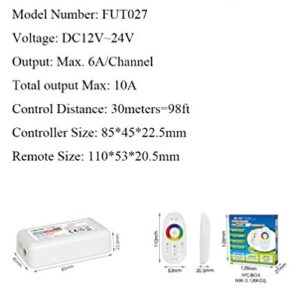 LGIDTECH FUT027 Miboxer RGBW LED Remote+Controller Receiver Box 12-24V,Compatible with 5050 3528 etc. RGBW LED Strip Lights with 5 Wires