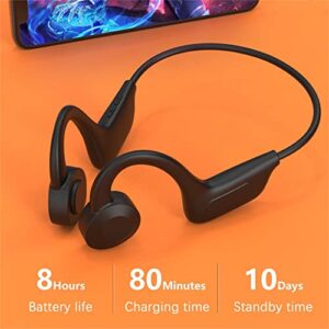 Handfree TWS Bone Conduction Earphones Bluetooth 5.1 Deep Bass Headphones Wireless Ear Hook Headset Waterproof Sports Business Earbuds 1pcs (Black)