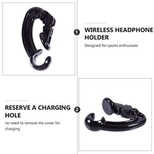 EXCEART 2 Pcs Sport Earbuds Hooks Professional Earphone Holder Clasps Indoor Outdoor Activities Earbuds Clips Compatible with Airpods Pro/ 2/1 Black