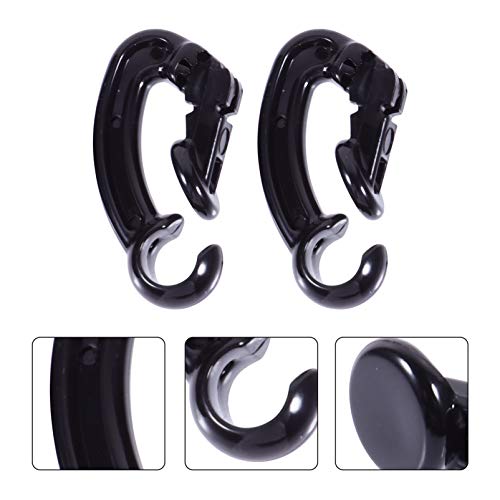 EXCEART 2 Pcs Sport Earbuds Hooks Professional Earphone Holder Clasps Indoor Outdoor Activities Earbuds Clips Compatible with Airpods Pro/ 2/1 Black