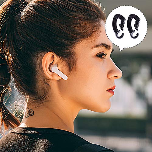 EXCEART 2 Pcs Sport Earbuds Hooks Professional Earphone Holder Clasps Indoor Outdoor Activities Earbuds Clips Compatible with Airpods Pro/ 2/1 Black