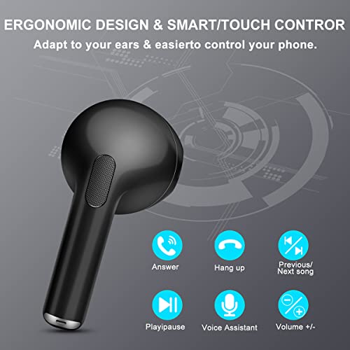 Numy Bluetooth 5.0 Earbuds Headphones in-Ear,Fast Charging Case Numy Earphones Deep Bass with mic, Touch Control, IPX6 Waterproof Sport Numy Headphones for Work Running Gym