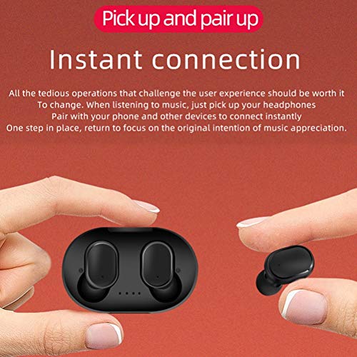 Wireless Bluetooth 5.0 Earbuds,A6X TWS Mini Stereo Earphones with Charging Box Lightweight Headset Noise Cancelling Headphones Deep Bass for Sports White One Size