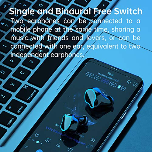 newshijieCOb M9 TWS Wireless Bluetooth 5.1 Noise Reduction Touch Control in-Ear Earphone with Power Display Black