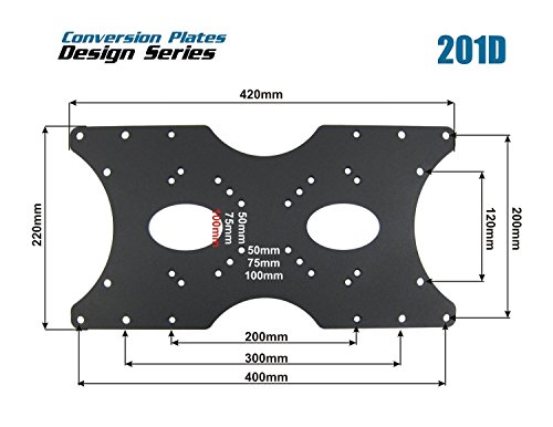 Mount Plus 201D Vesa 400 x 200 Adapter Plate for Wall Mounts