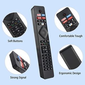 NH800UP RF402A-V14 RF402AV14 Remote Control Compatible with Philips Android 4K Ultra HD Smart LED TV Replacement Controller with Netflix Vudu YouTube with Batteries (No Voice Function)