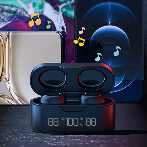 Wireless Earbuds Mini Bluetooth Earbuds with Charging Case IPX5 Waterproof Earbuds Fingerprint Control Deep Bass Earphones Built in Mic Light-Weight HD Stereo Ear Buds for Sports