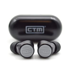 ctm explore p2 true wireless earbuds | bluetooth 5.0 button controls & magnetic charging case | ipx6 earphones | sports headset | built-in mic | by clear tune monitors