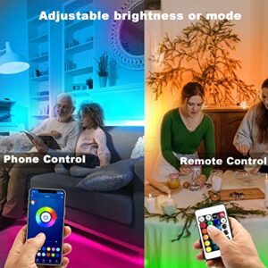 dalattin Led Lights 100ft WiFi Led Light Strip for Bedroom Work with Alexa Google Assistant Smart APP Control RGB Color Changing Music Sync (2 Rolls of 50ft)…