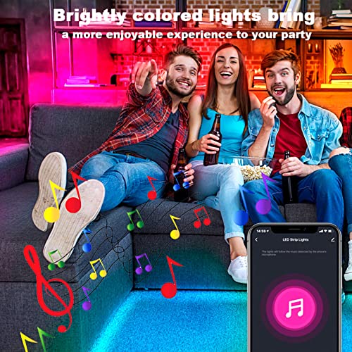 dalattin Led Lights 100ft WiFi Led Light Strip for Bedroom Work with Alexa Google Assistant Smart APP Control RGB Color Changing Music Sync (2 Rolls of 50ft)…