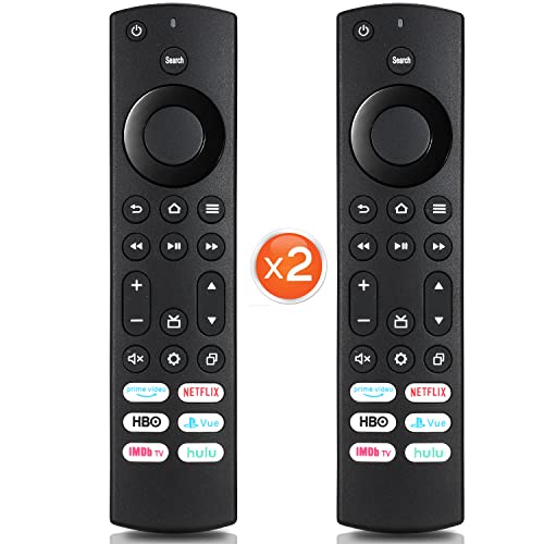 【Pack of 2】 AZMKIMI Remote Compatible with Toshiba Fire TVs and Insignia Fire TV Remote, with Prime Video, Netflix, HBO, Vue, ImdbTV and Hulu Shortcut Buttons